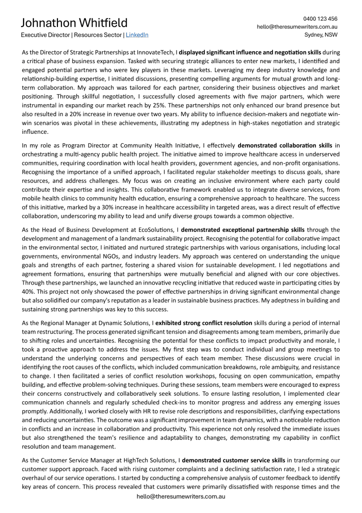 Professional Selection Criteria Writing Service - The Resume Writers